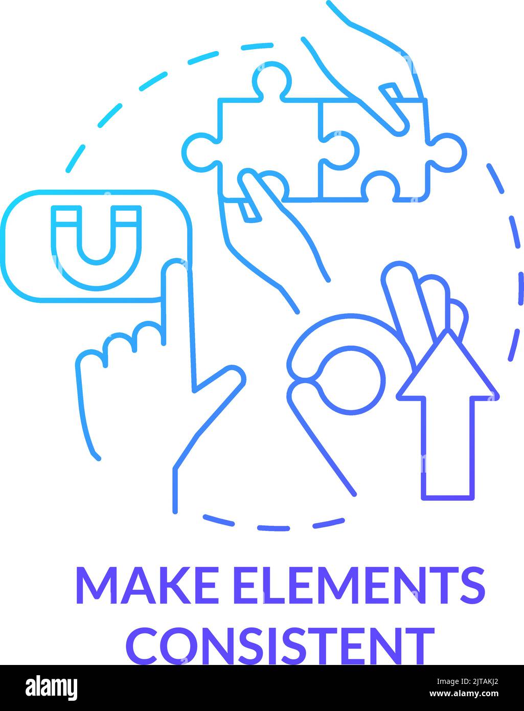 Make elements consistent blue gradient concept icon Stock Vector Image ...