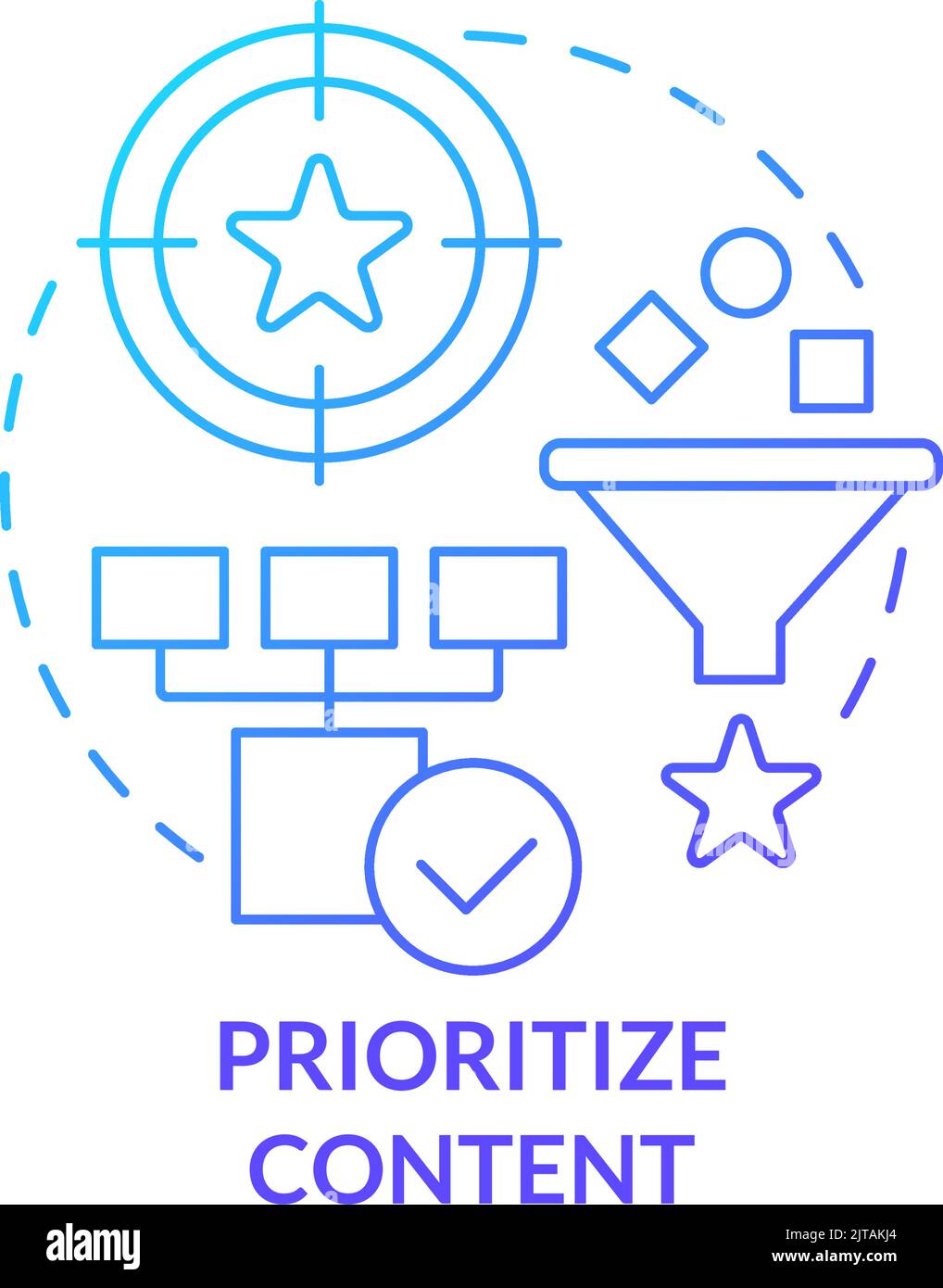 Prioritize content blue gradient concept icon Stock Vector Image & Art ...