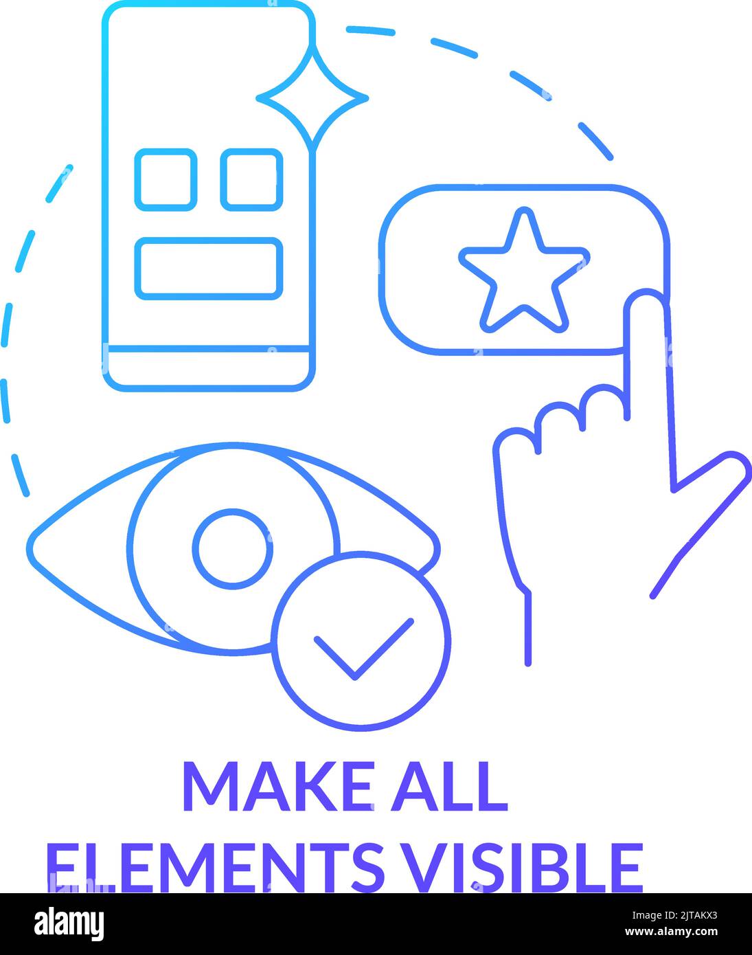 Make all elements visible blue gradient concept icon Stock Vector Image ...