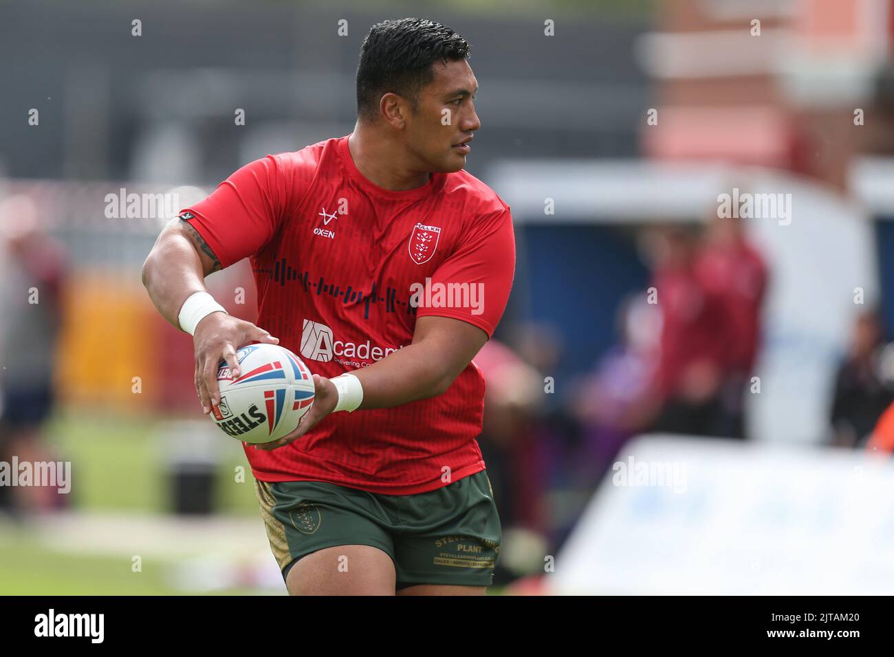 Albert Vete #8 of Hull KR during pre-game warm up Stock Photo - Alamy
