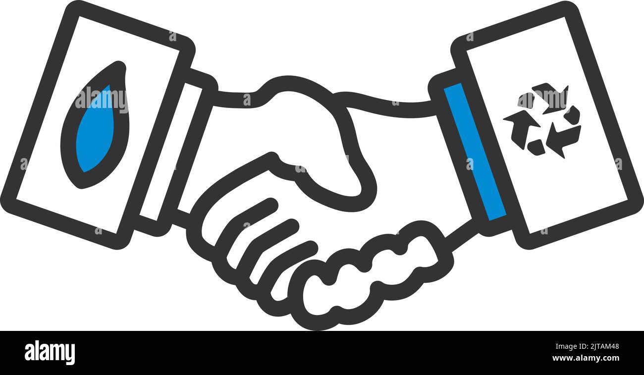 Ecological Handshakes Icon. Editable Bold Outline With Color Fill ...