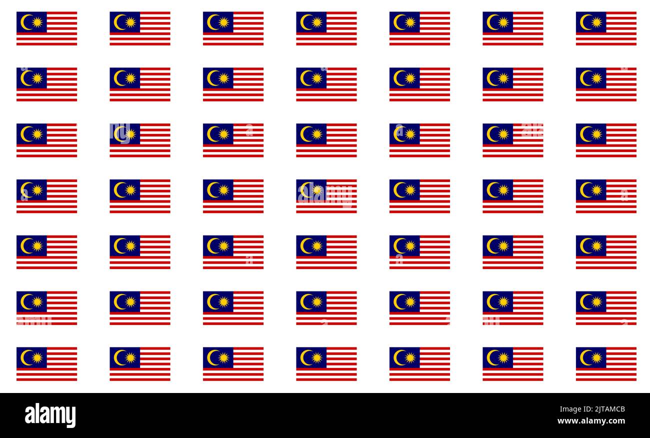 The Malaysian pattern, flags on white background Stock Photo - Alamy