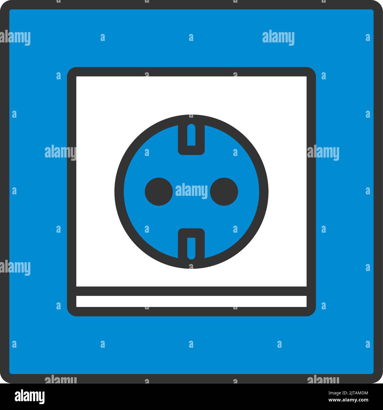 Europe Electrical Socket Icon. Editable Bold Outline With Color Fill ...