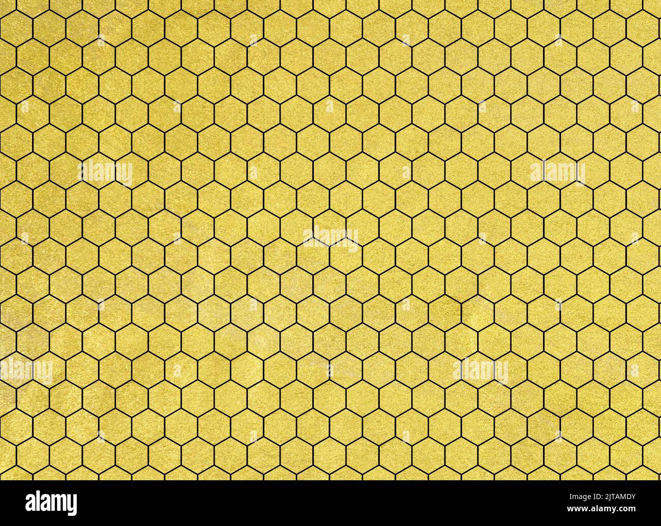 An illustration of golden honeycomb pattern wallpaper Stock Photo - Alamy