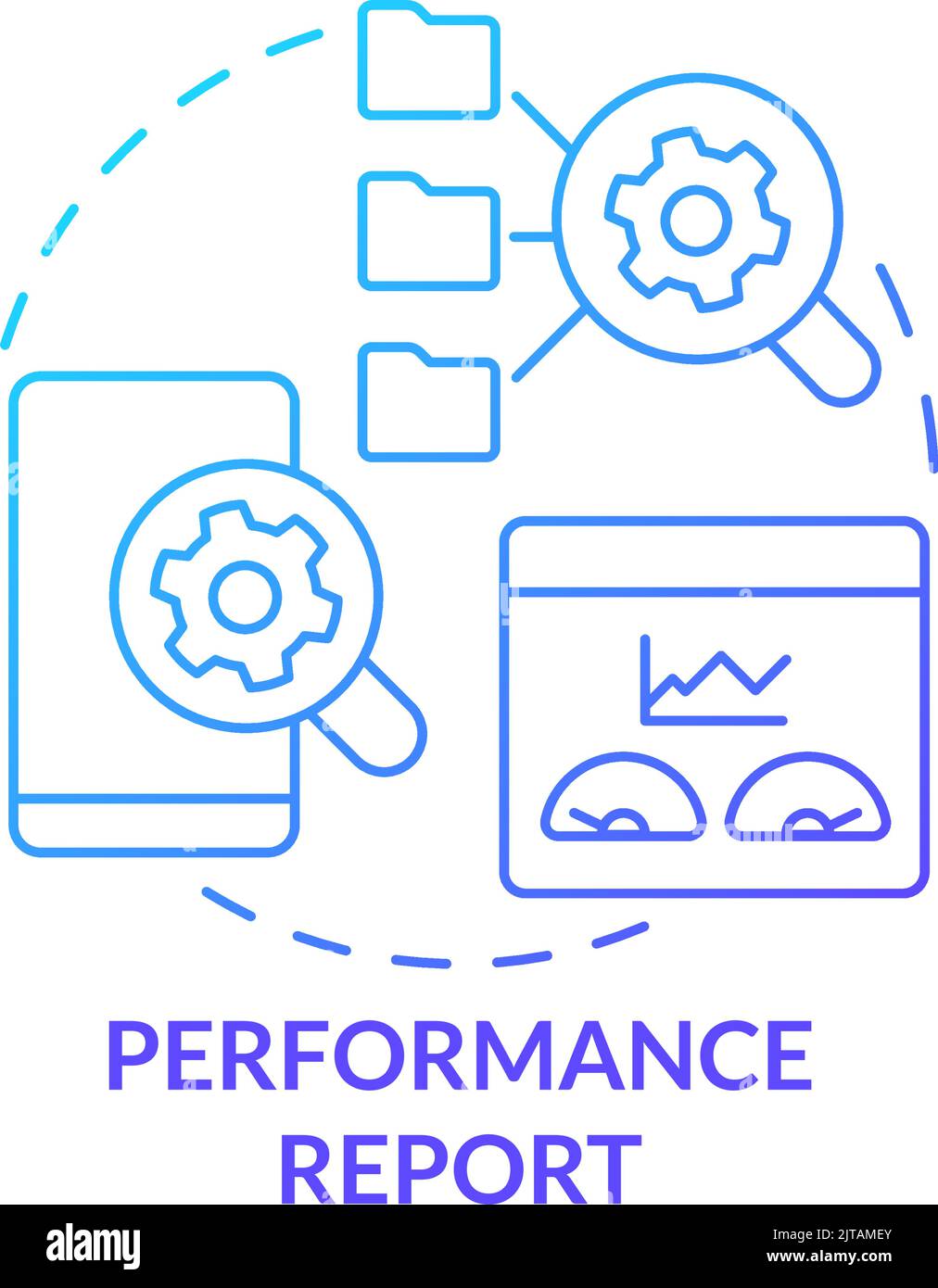 Performance report blue gradient concept icon Stock Vector Image & Art ...