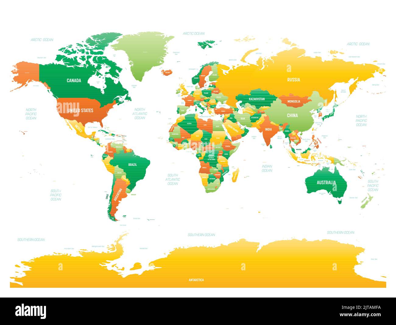 World map detailed political map with lables Stock Vector Image & Art ...