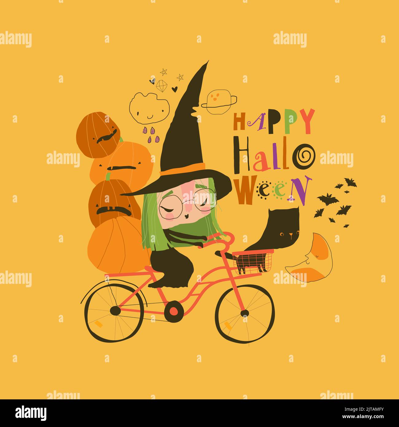 Cartoon cat riding bicycle hi-res stock photography and images - Alamy