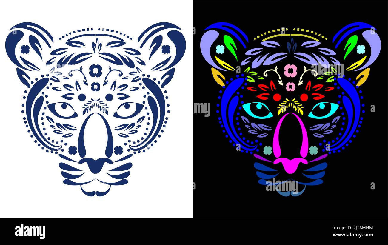 jaguar mexican huichol art illustration pack collection in vector ...