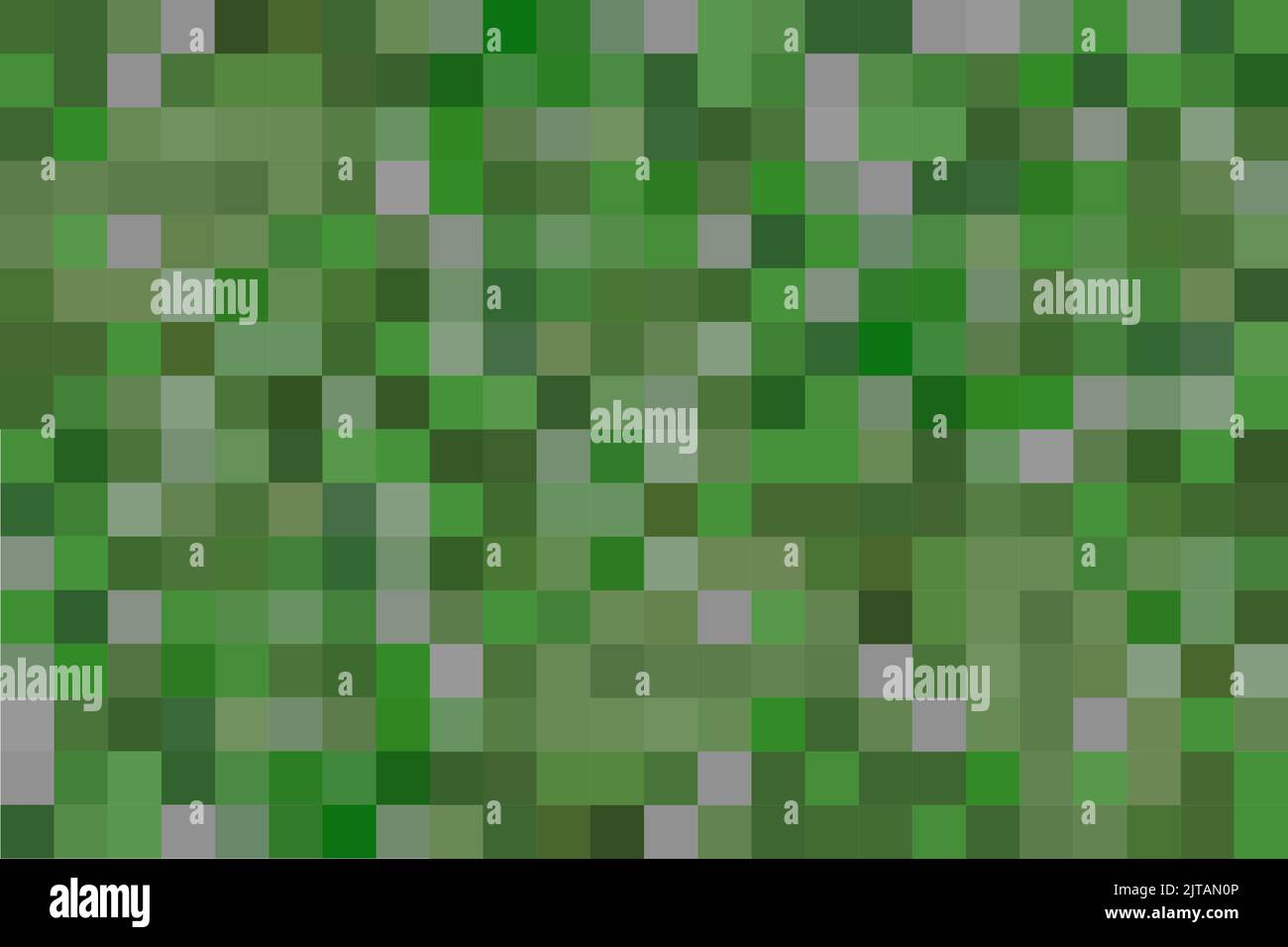 Abstract green color square pixel mosaic background illustration. Grass ...