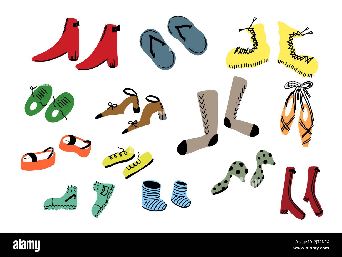 Beautiful set stylish footwear in various styles and shapes. Male and ...