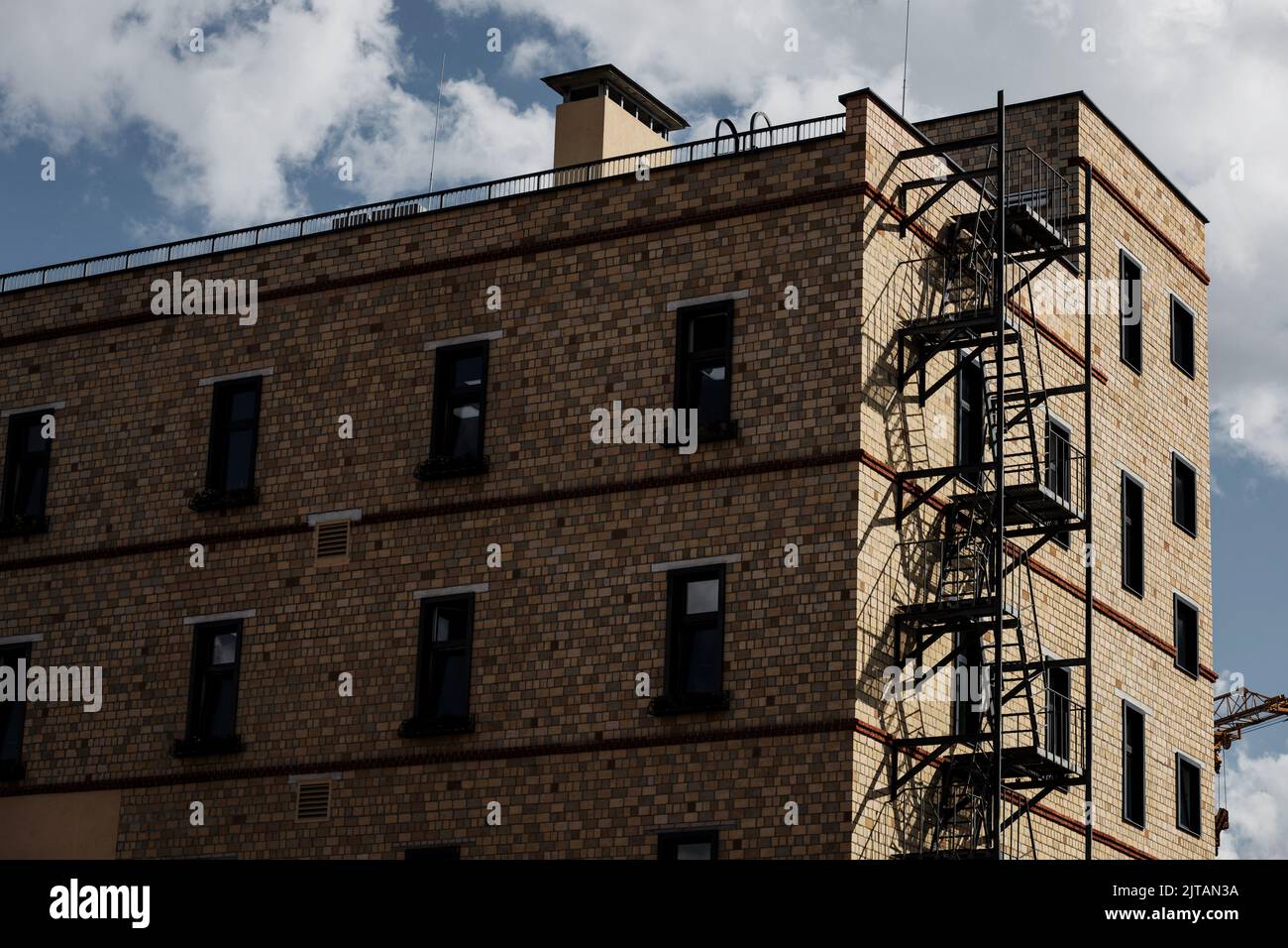 modern brick structure. brick architecture. new building Stock Photo ...