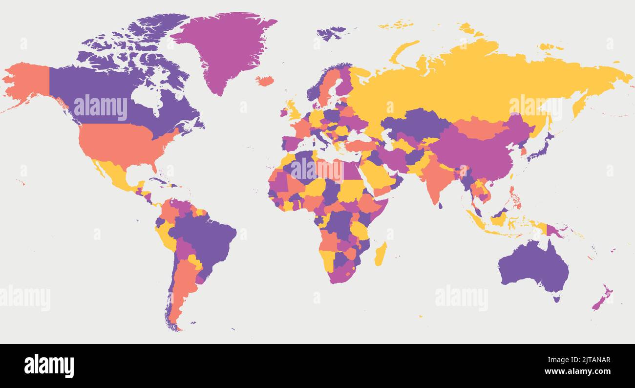 High detailed political map of World Stock Vector Image & Art - Alamy
