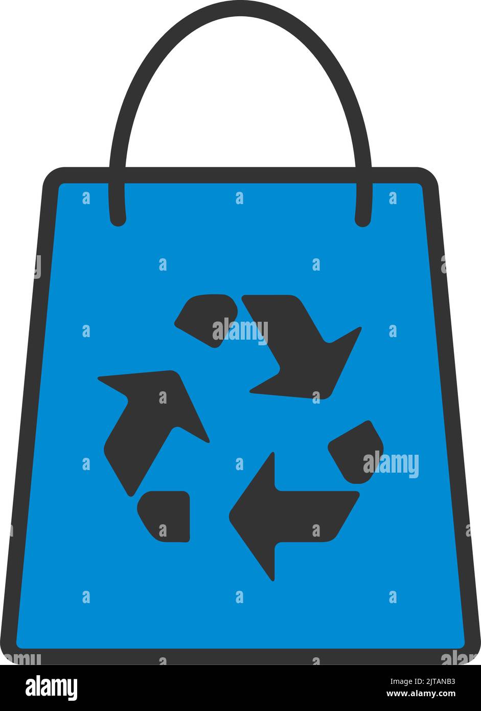 Shopping Bag With Recycle Sign Icon. Editable Bold Outline With Color ...