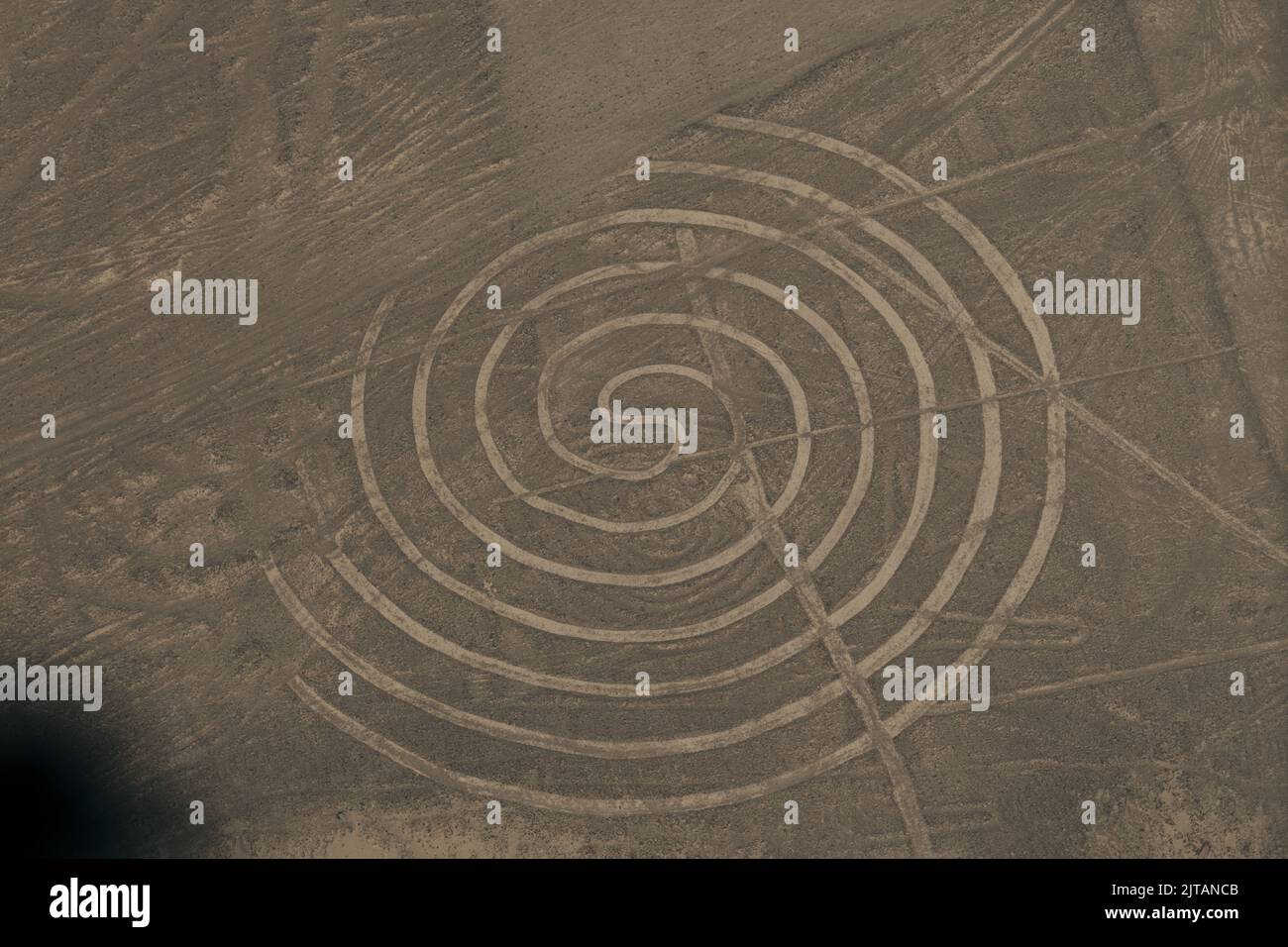 A beautiful shot of Nazca Condor Lines Geoglyphs in the Nasca desert ...