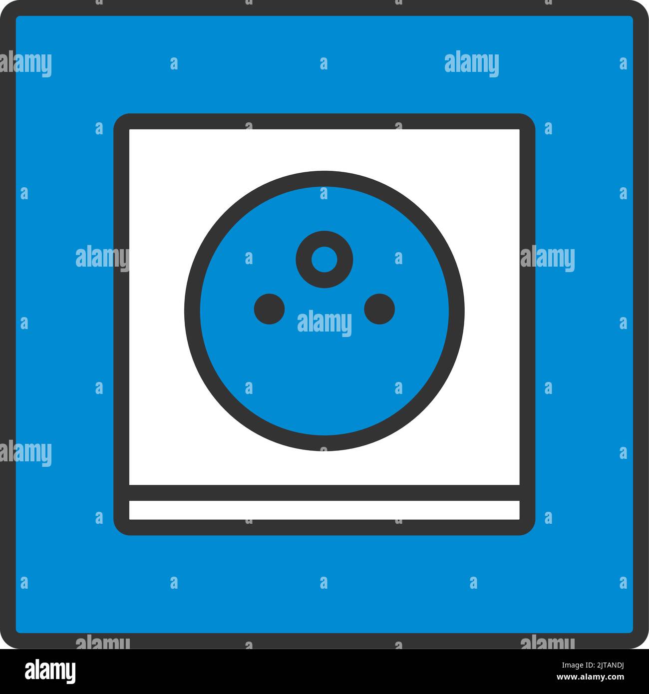 France Electrical Socket Icon. Editable Bold Outline With Color Fill ...