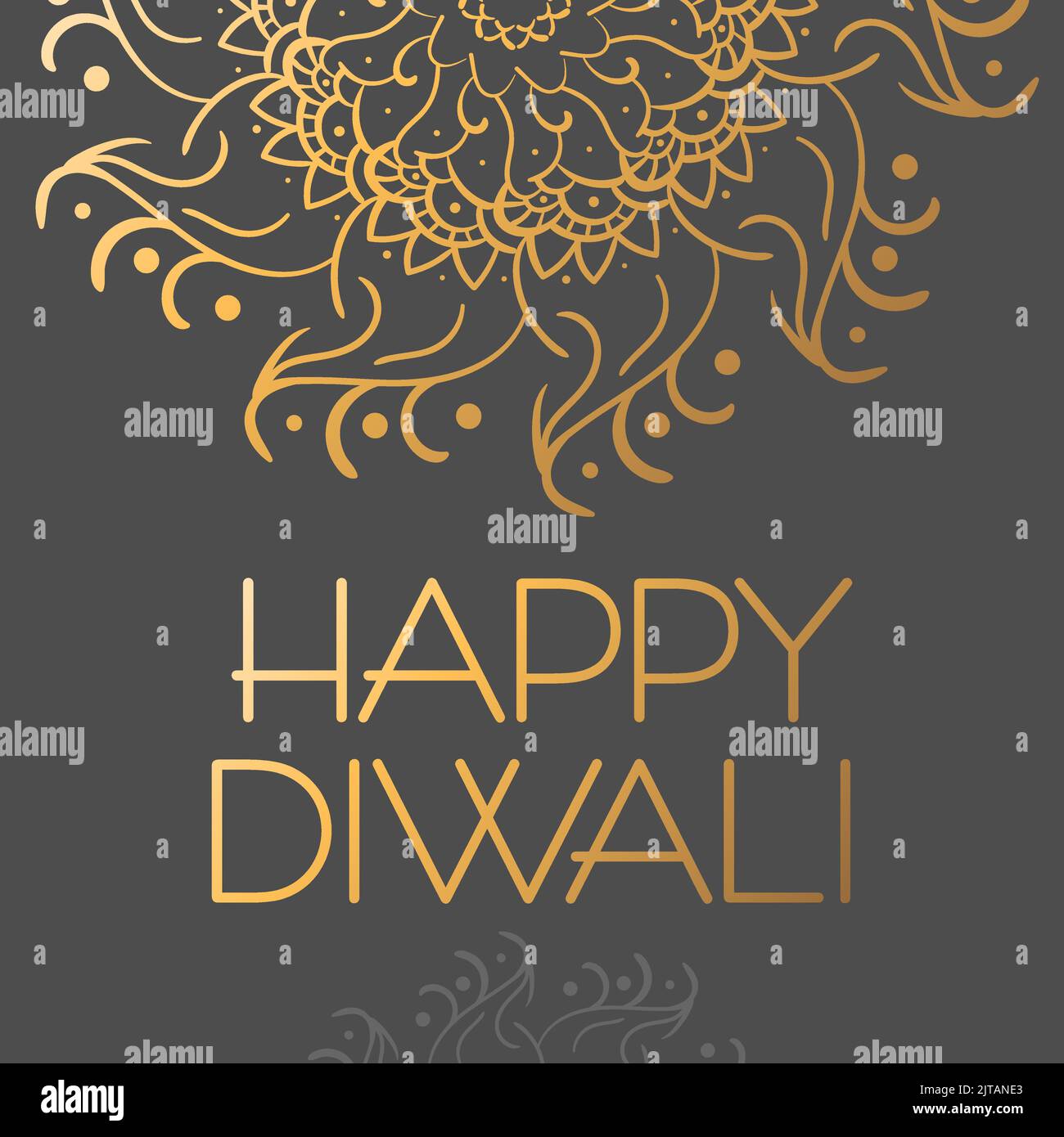 Happy Diwali. Greeting banner with lettering, grey background and ...