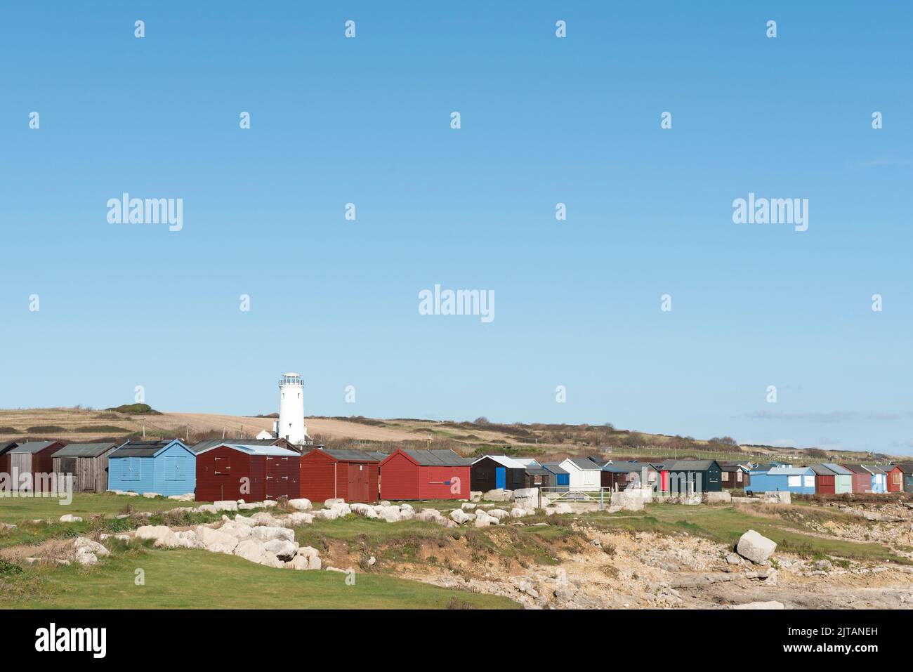 Old Lower Lighthouse in Portland, Dorset Stock Photo - Alamy