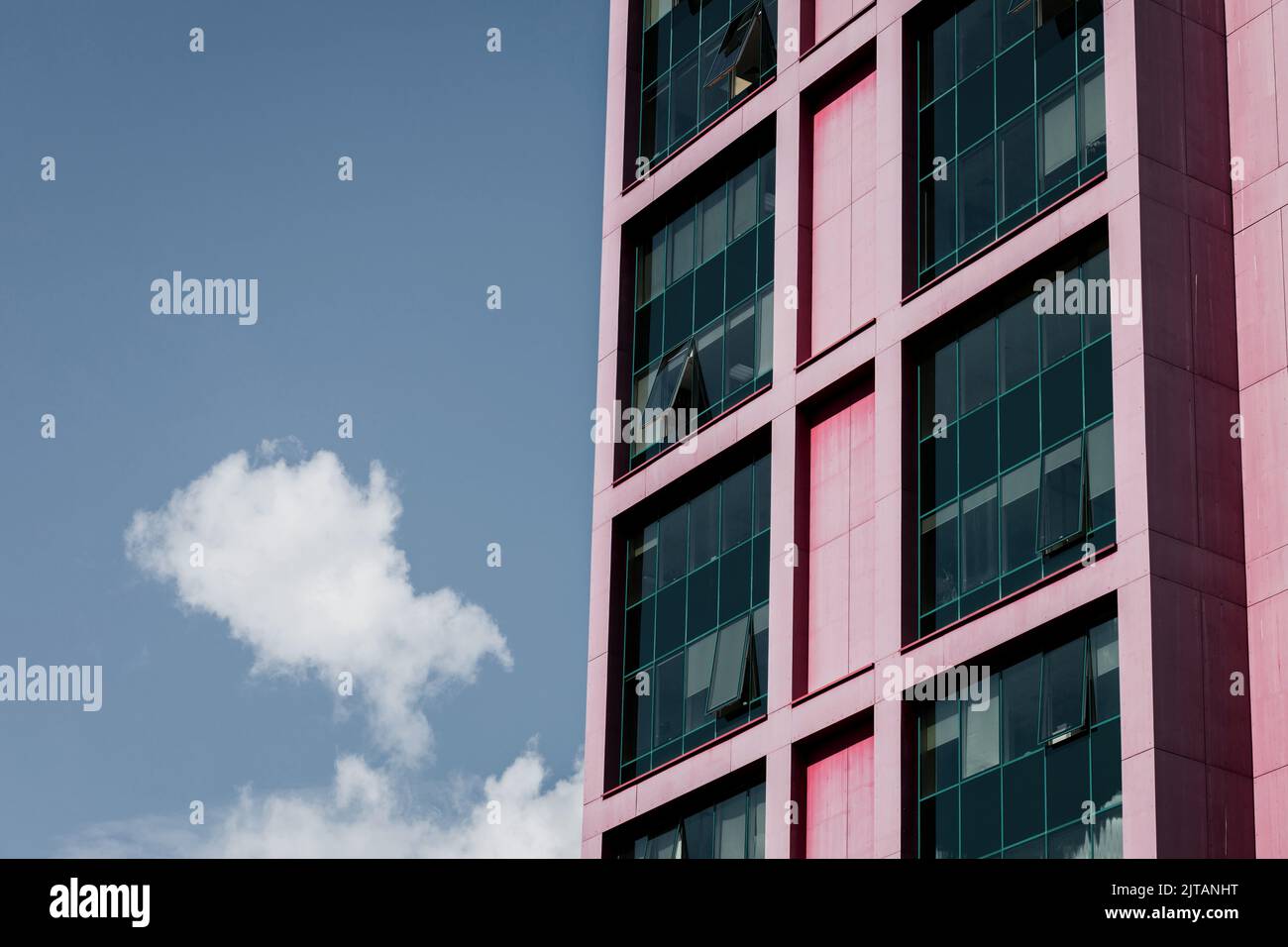 building with a ventilated facade. Modern facades construction of a ...