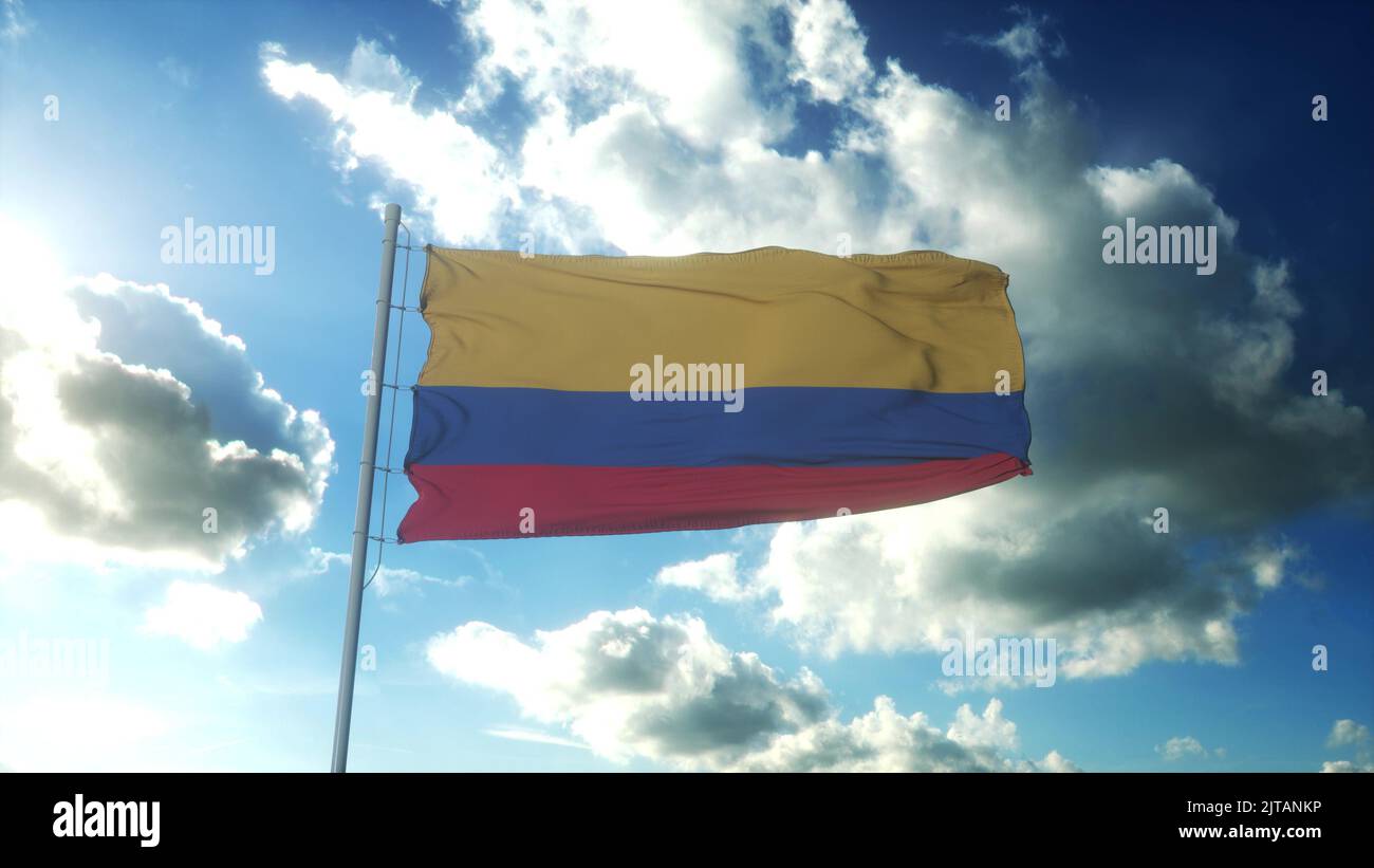 Colombian flag waving loop hi-res stock photography and images - Alamy
