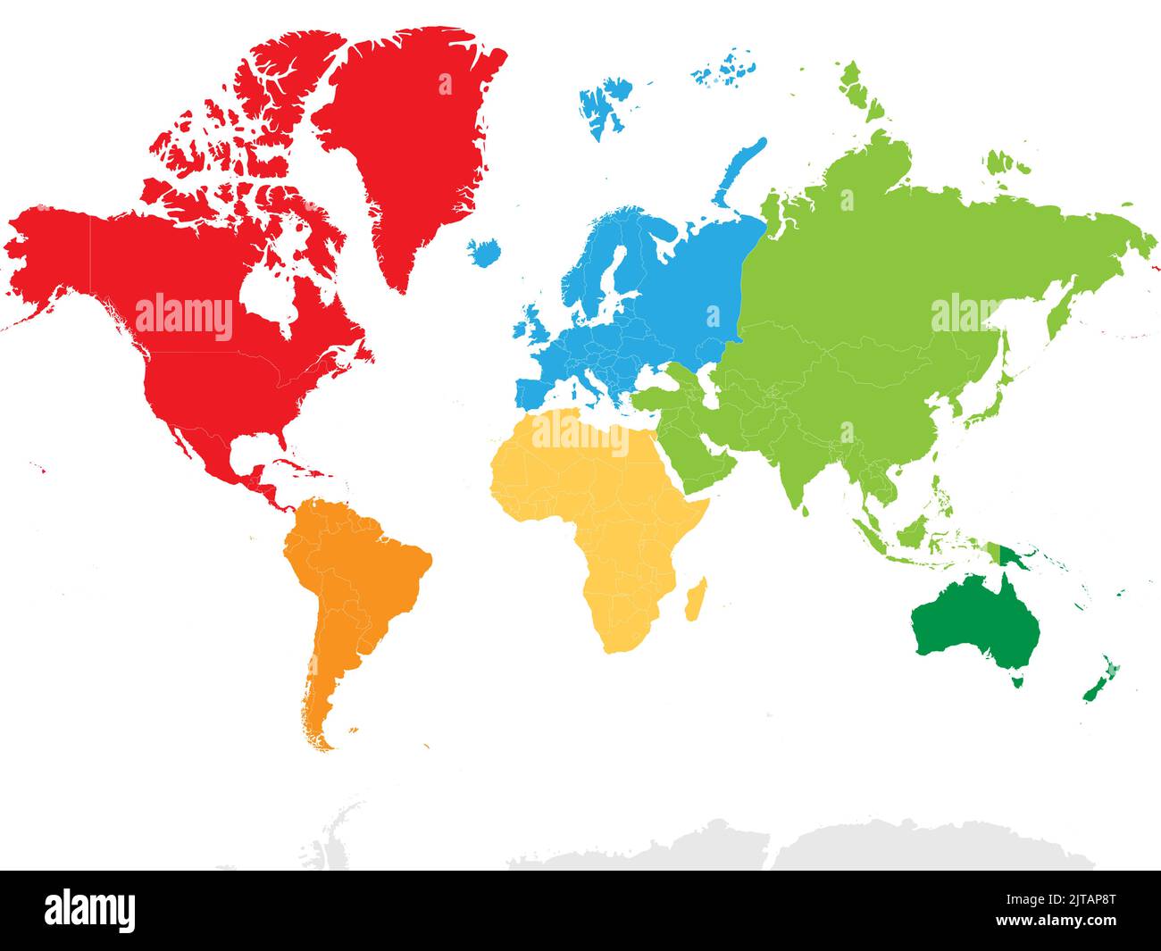 Blank colorful political map World continents Stock Vector Image & Art ...