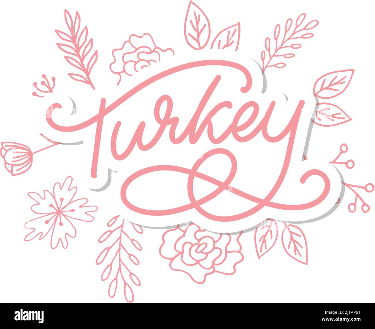 Turkey Lettering. Handwritten name of the country. Vector design ...