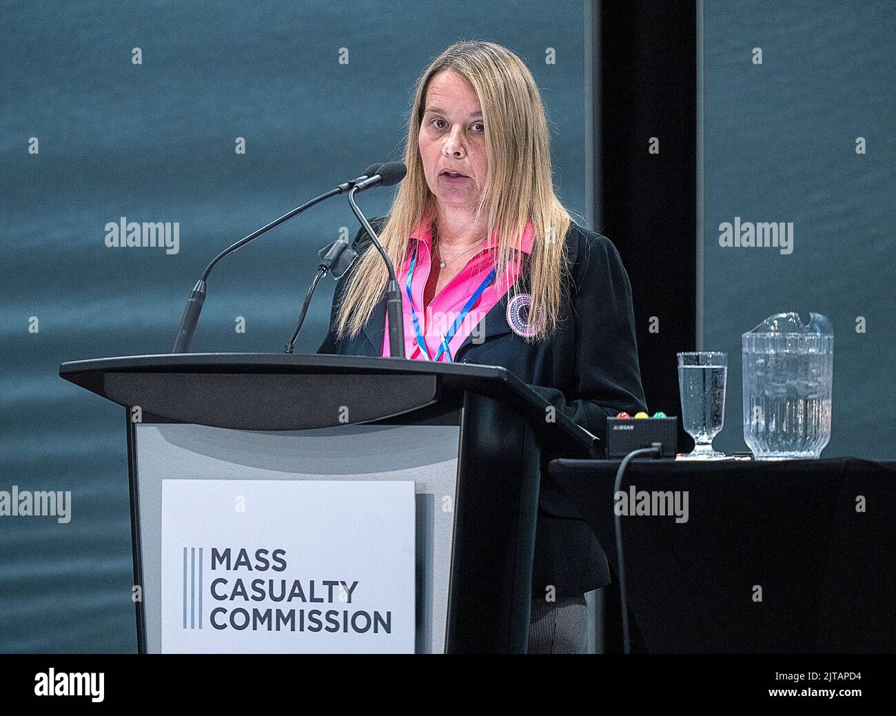 Commission counsel Jennifer Cox addresses the Mass Casualty Commission ...
