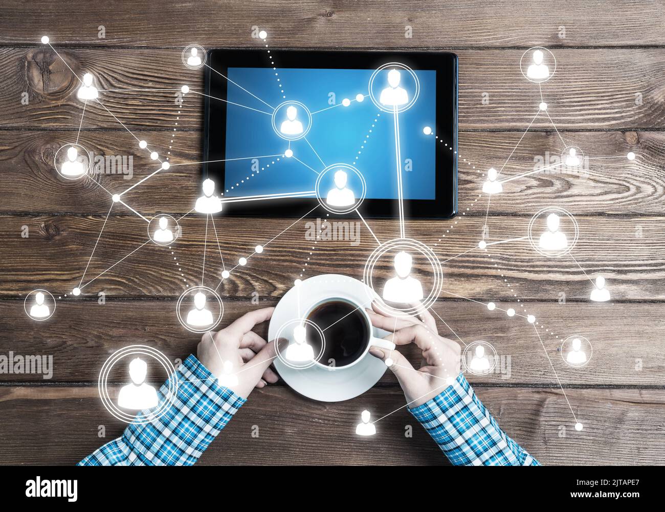 Concept of social communication and networking with social connection ...