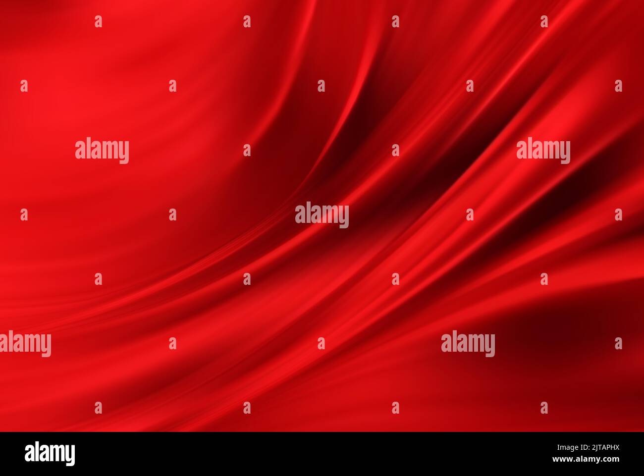 Red wavy fabric. Abstract luxury background. Draped silky textile ...