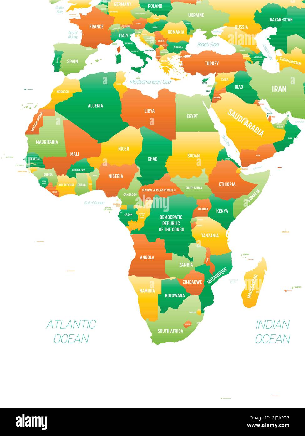 Africa map detailed political map with lables Stock Vector Image & Art ...