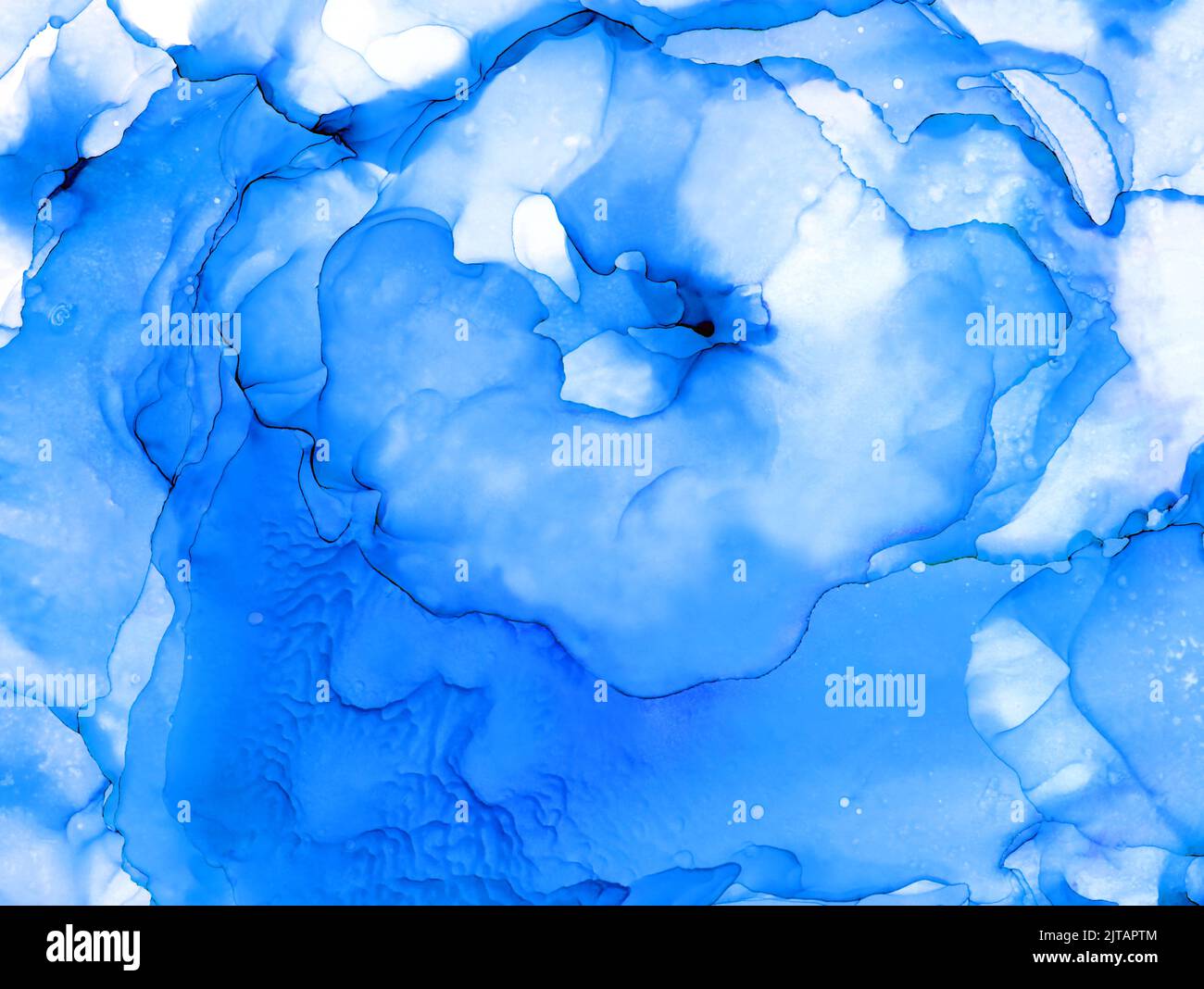 Abstract blue watercolor Alcohol Ink Flow Paint. Modern hand painted ...