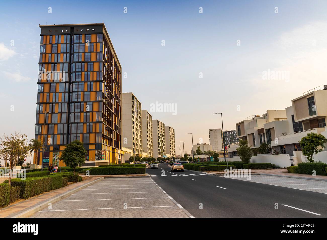 Dubai, UAE - 08.16.2022 - Buildings in The pulse residence, Dubai South ...