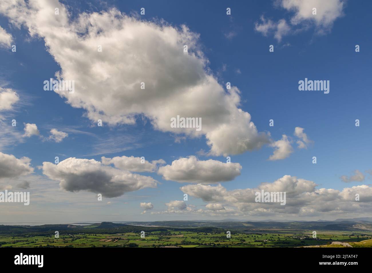 Skyscape from Farleton Knott looking towards South Lake, Cumbria Stock ...