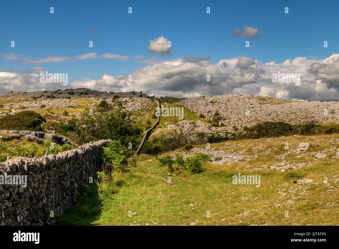 Path to Farleton Knott past the tilted limestone pavements, Farleton ...