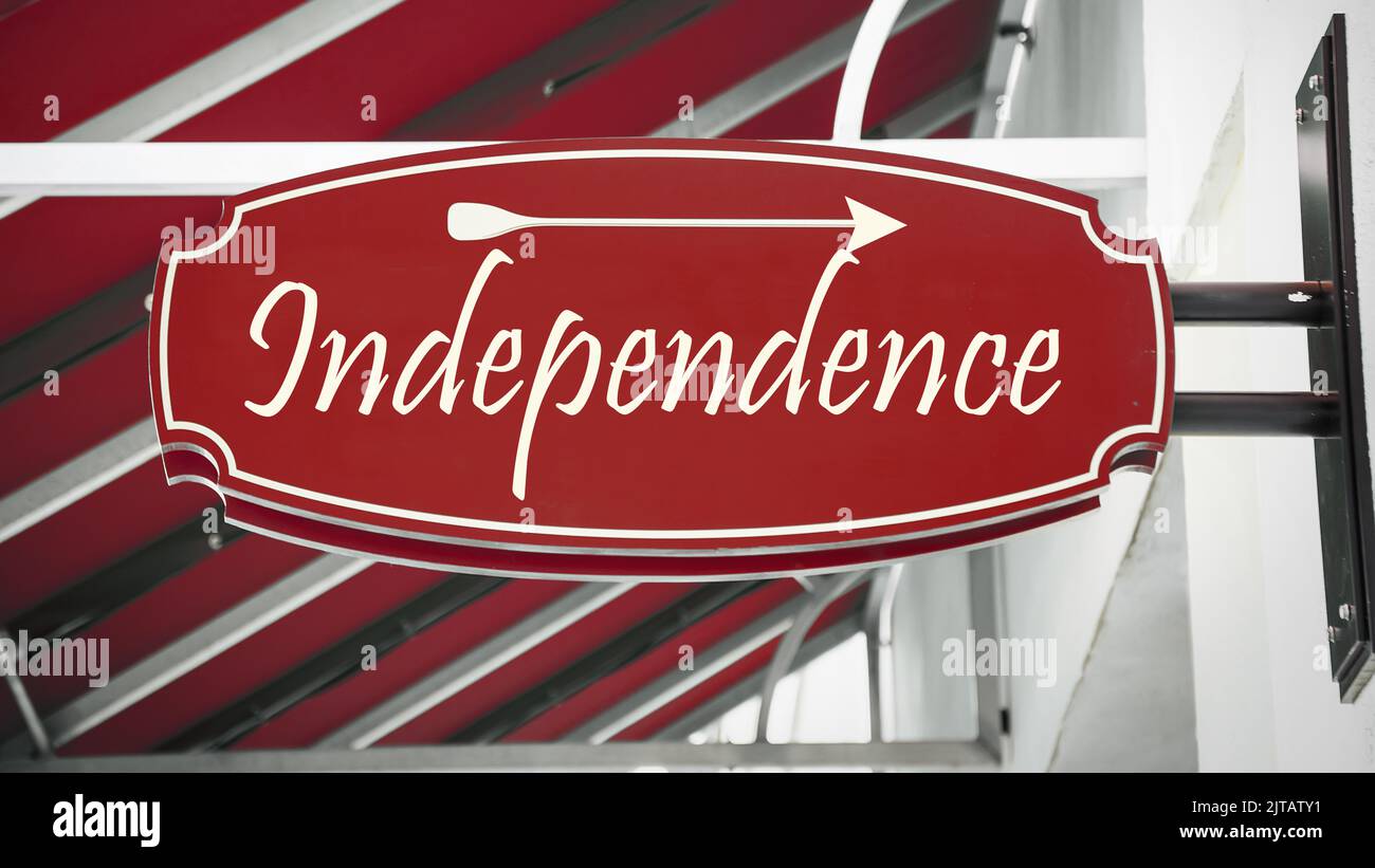 Street Sign the Direction Way to Independence Stock Photo - Alamy