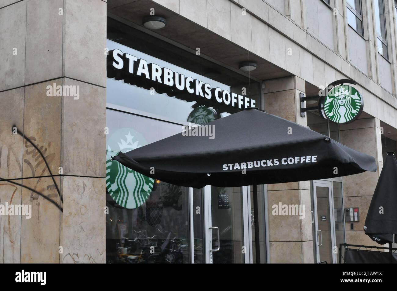 Copenhagen /Denmark/29 Augut 2022/ Seattle chain starbucks coffee cafe ...