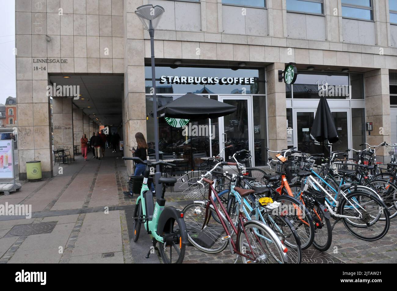 Copenhagen /Denmark/29 Augut 2022/ Seattle chain starbucks coffee cafe ...