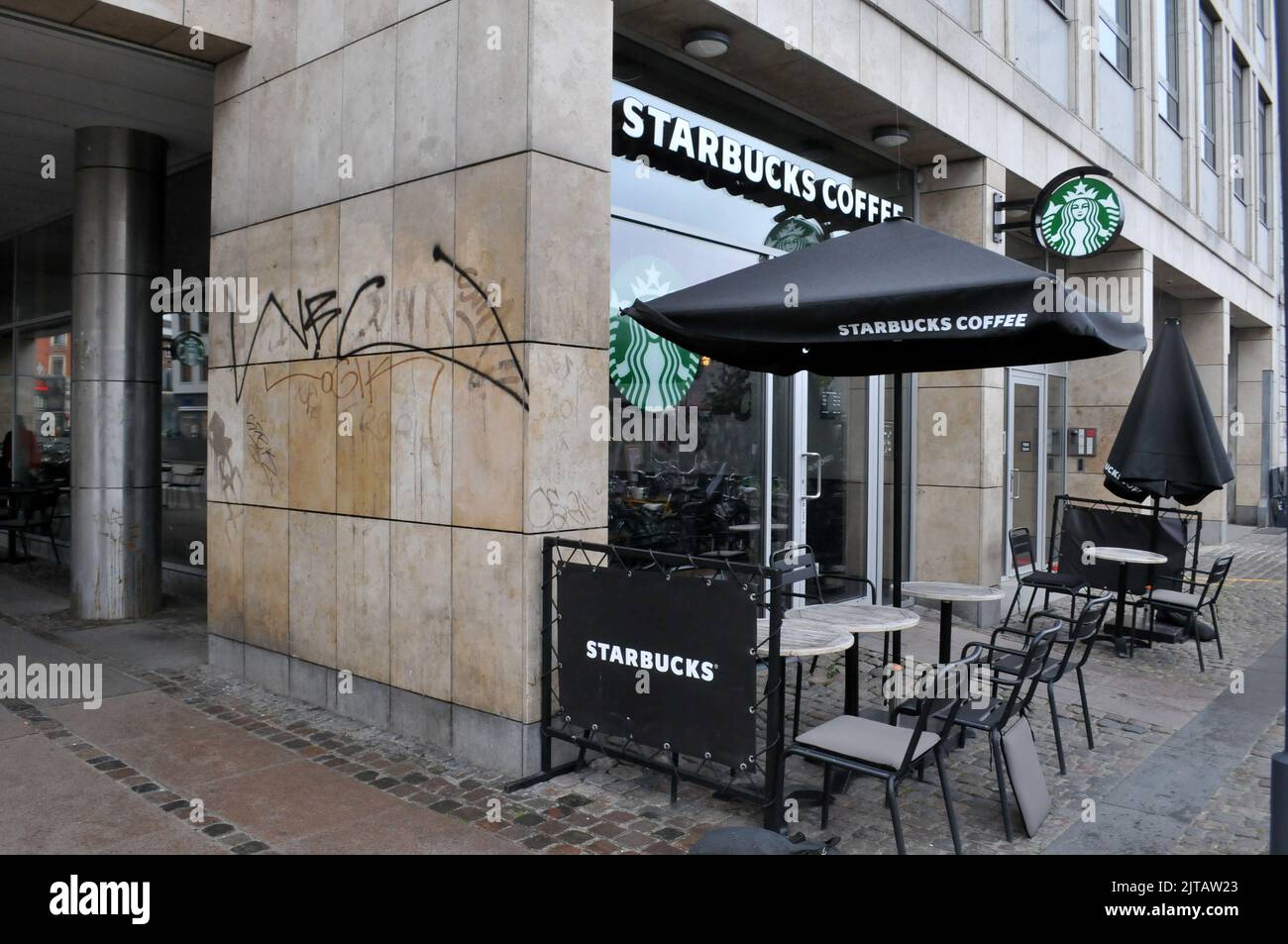 Copenhagen /Denmark/29 Augut 2022/ Seattle chain starbucks coffee cafe ...