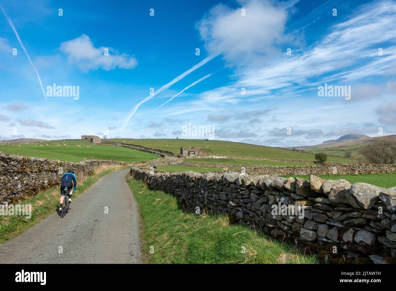 View down a country lane on Route 68 of the Sustans National Cycle ...