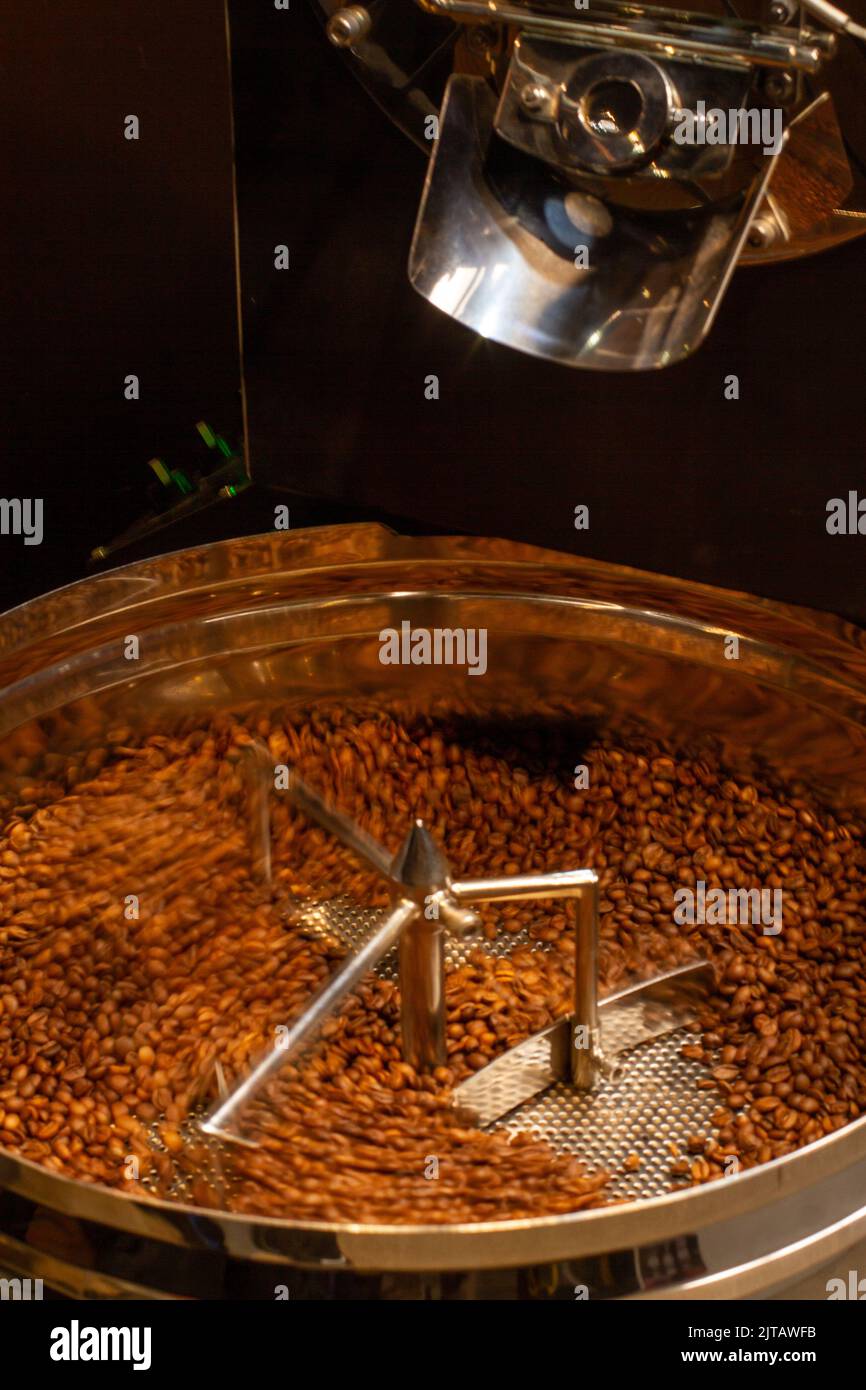 Roasted coffee machine Stock Photo - Alamy