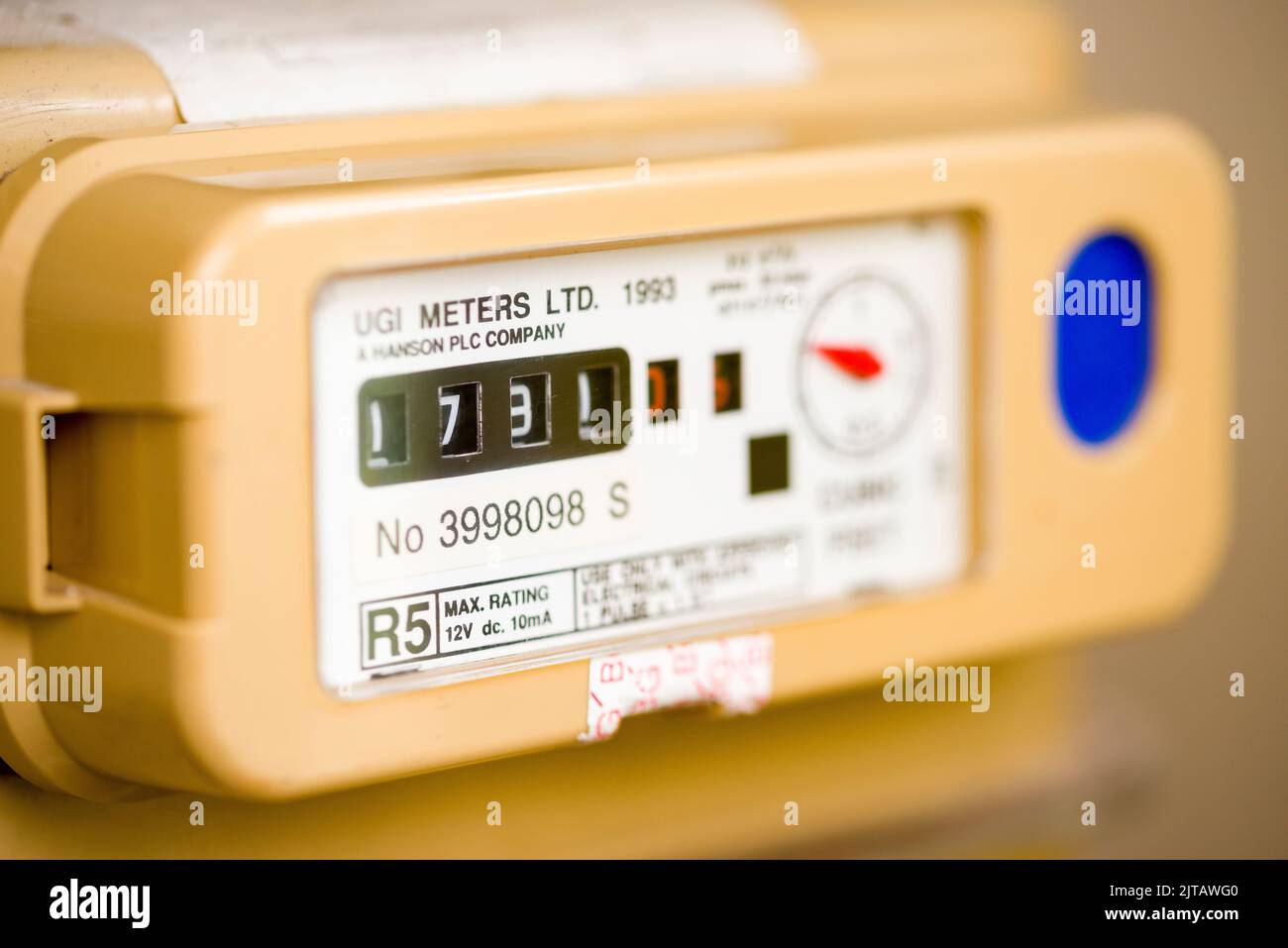 A mechanical gas meter in a domestic property in the United Kingdom ...