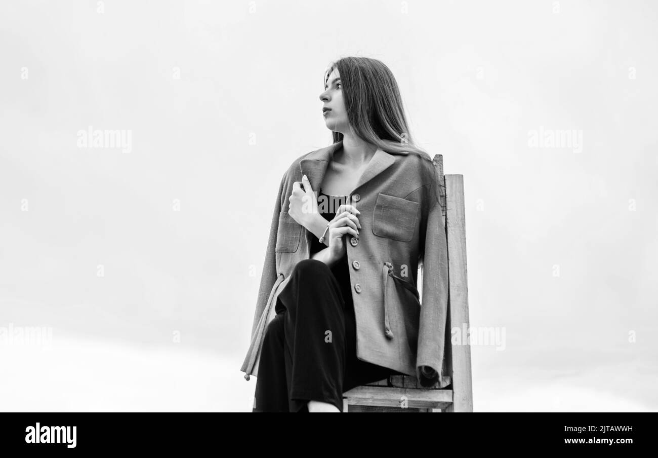 Confident beauty. kid fashion style. full of inspiration. freedom and ...