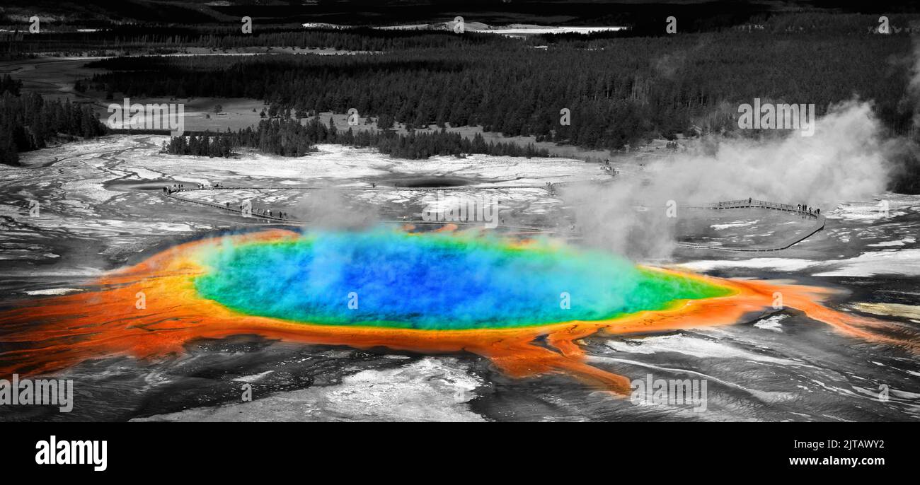Grand Prismatic Pool at Yellowstone National Park Colors Stock Photo ...