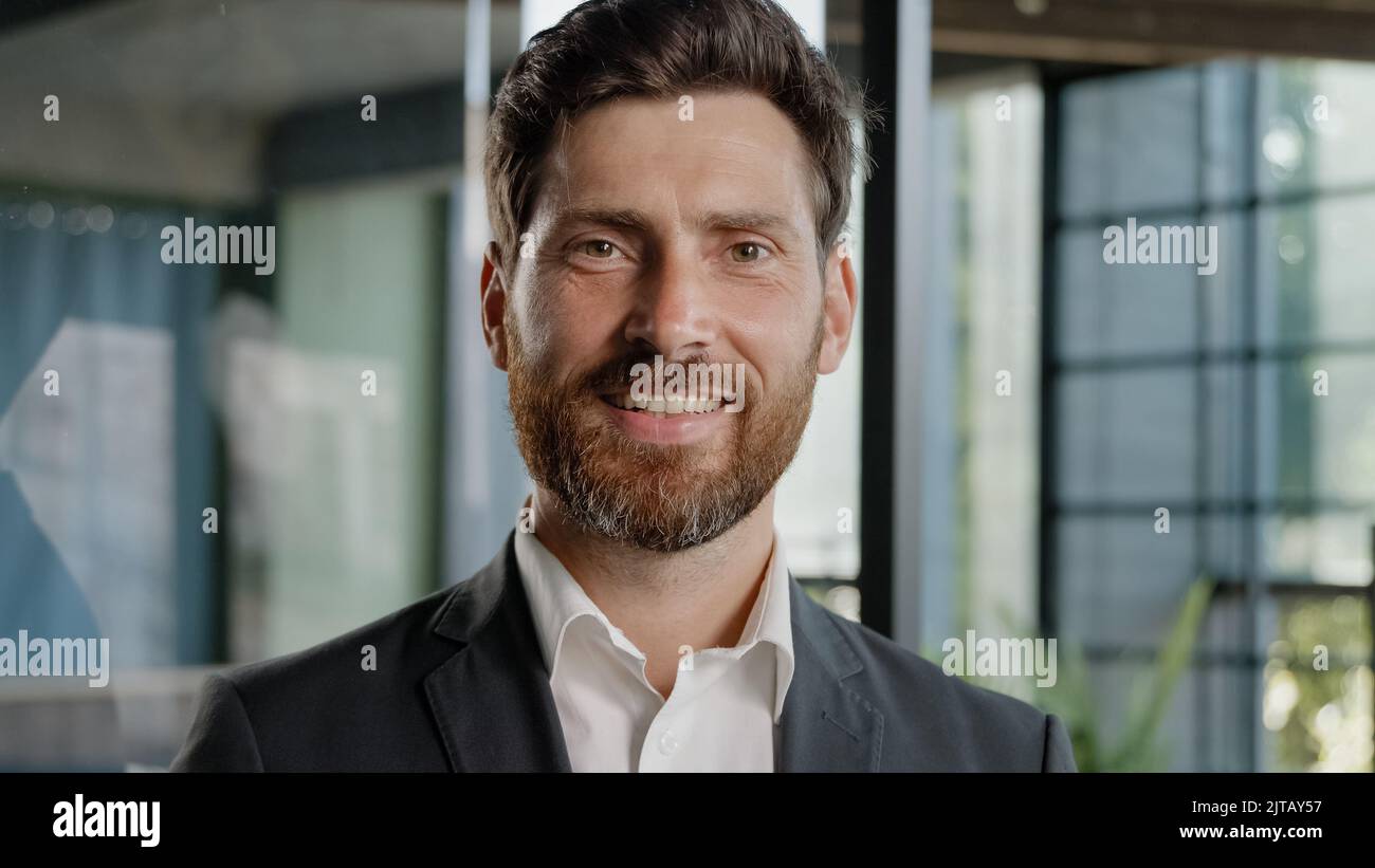 Happy smiling bearded Caucasian middle-aged business man small business ...