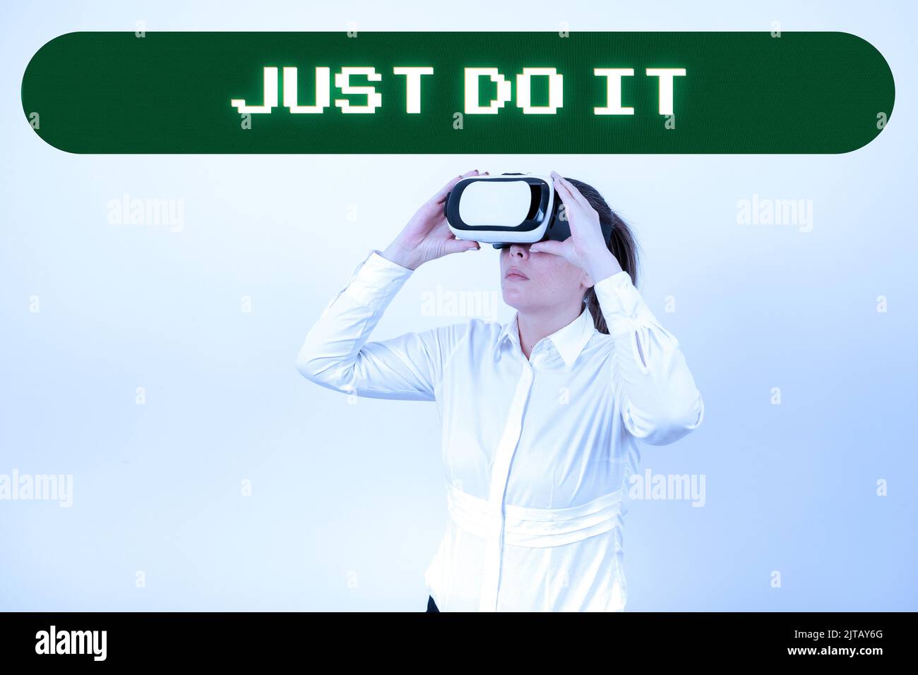 Conceptual display Just Do It, Business showcase Motivation for ...