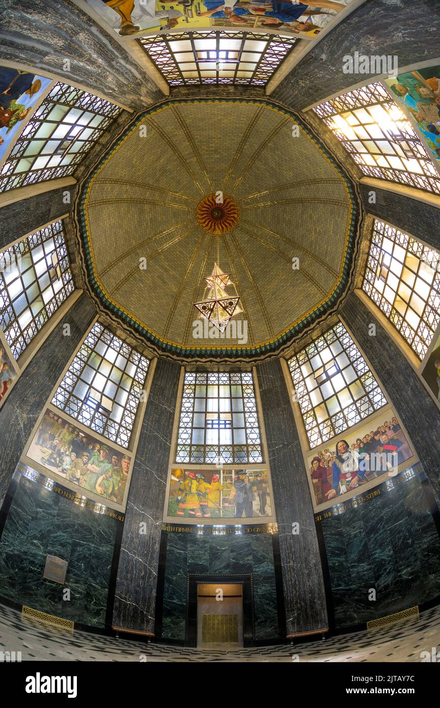 Ceiling of the Memorial Chamber of the Nebraska State Capitol building ...