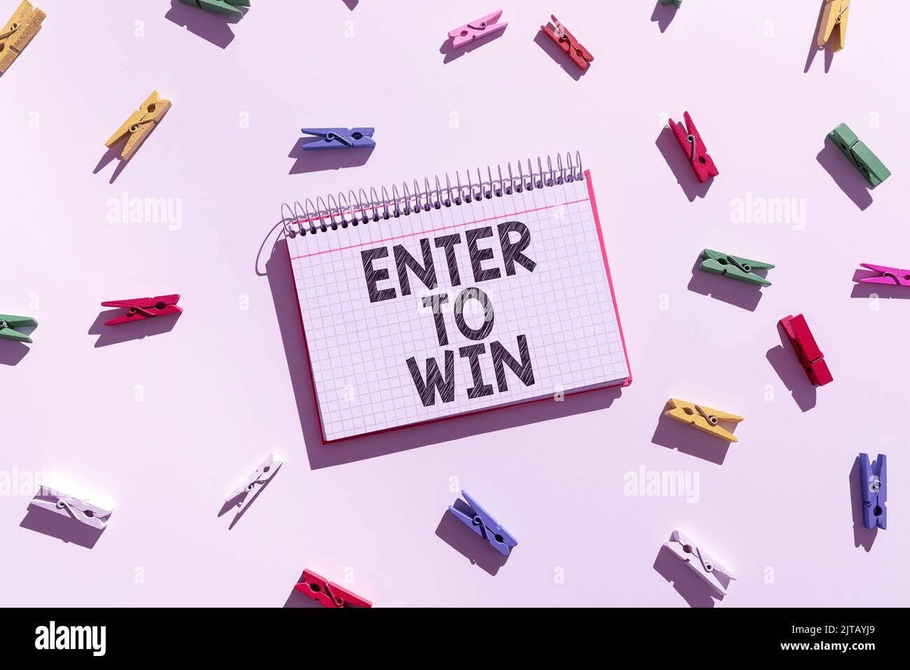 Hand writing sign Enter To Win. Business approach Sweepstakes Trying ...