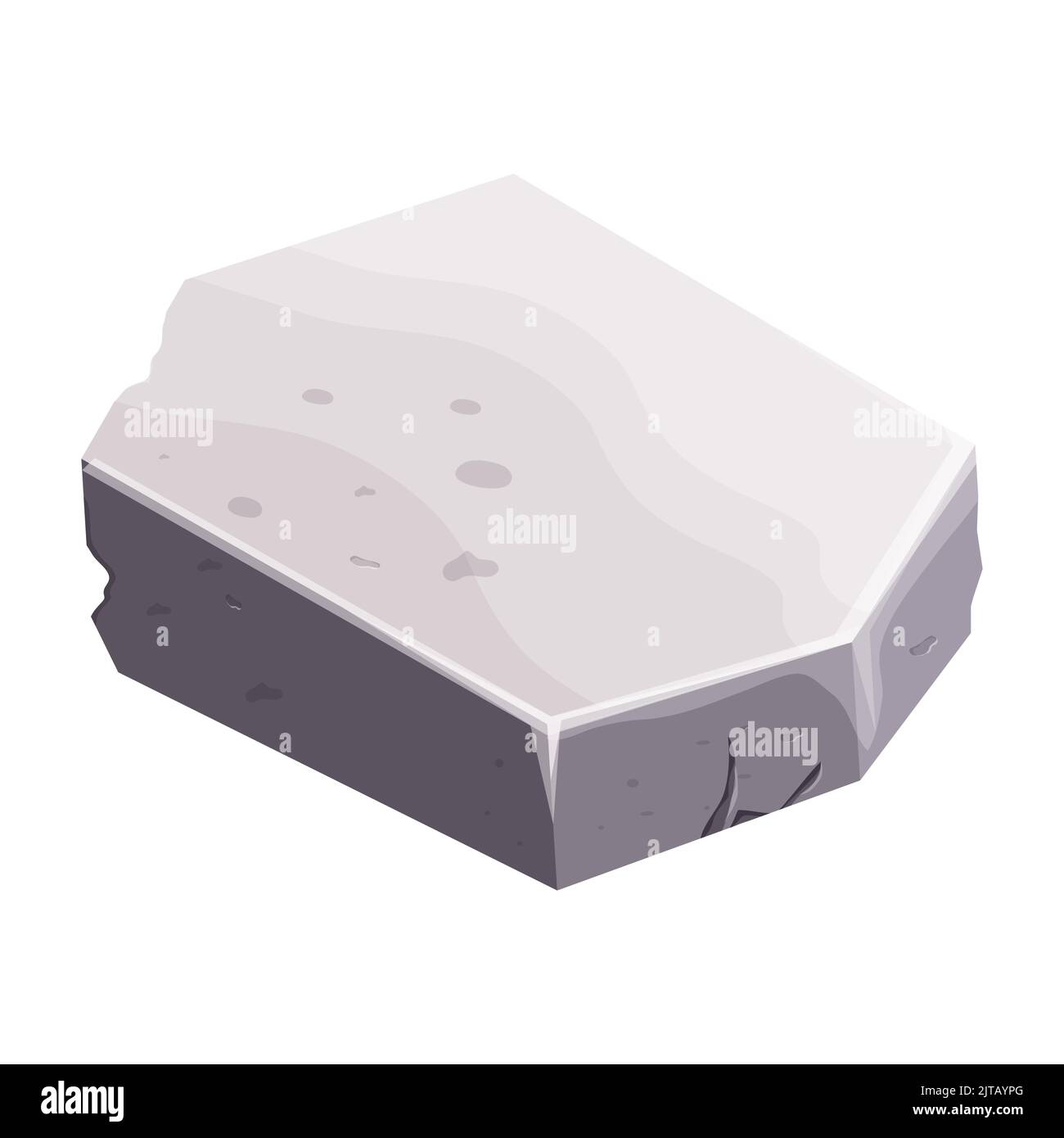 Isometric stone game boulder, textured and detailed isolated on white ...
