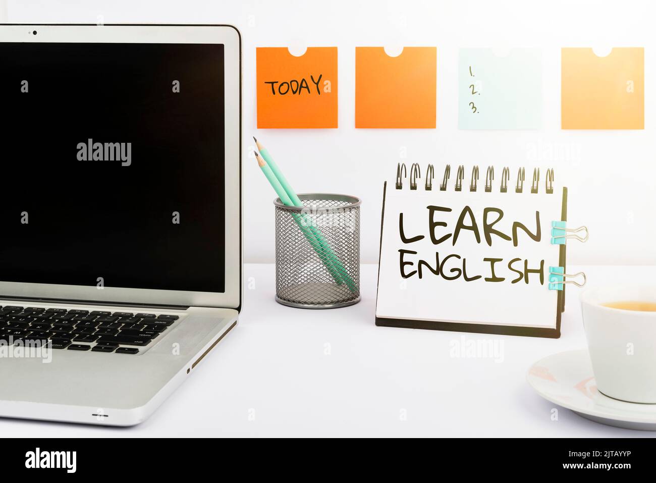 Writing displaying text Learn English. Business showcase Study another ...