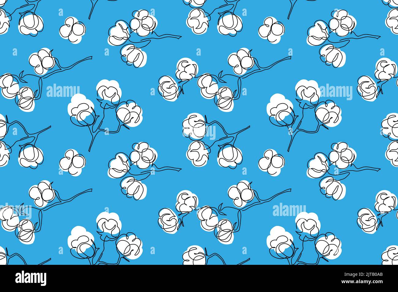 Cotton blossom flowers vector pattern, endless texture. White flowers ...