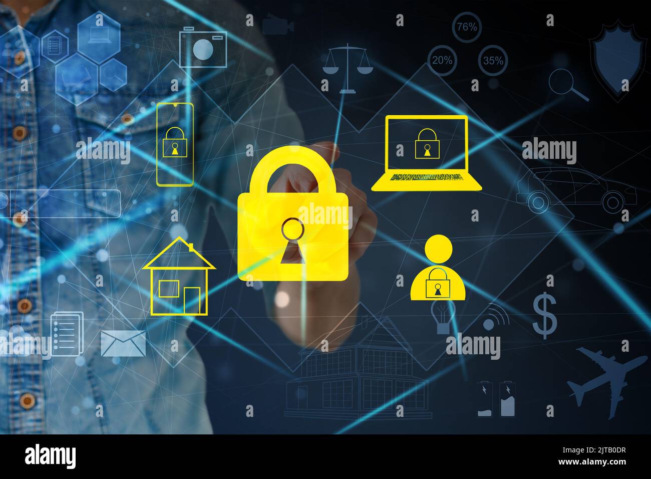 Concept Of Cyber Security Information Security And Encryption Secure Access To Users Personal